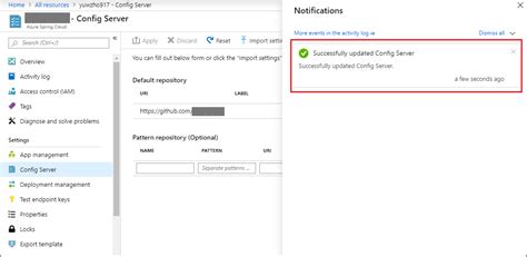 set up your config server instance in azure spring cloud