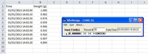 how to print a timestamp with periodic output from winwedge