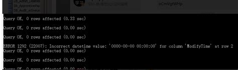 mysql导入数据报错：incorrect datetime value