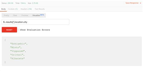 visualizer filter response body data using jsonpath postman team