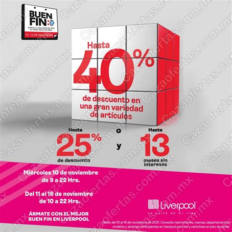 Liverpool Buen Fin 2021 Hasta 40 De Descuento En Toda La Tienda