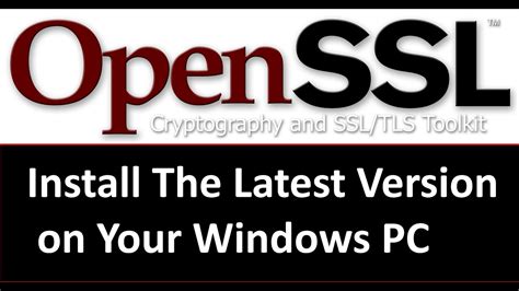 how to install openssl on windows youtube