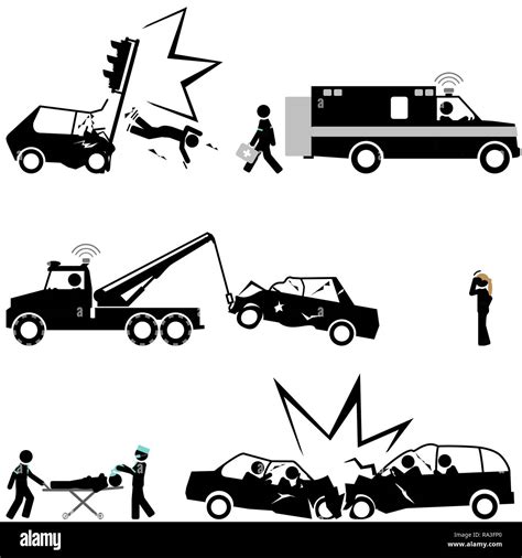Tragic Scenes Of Car Accidents Stock Vector Image And Art Alamy