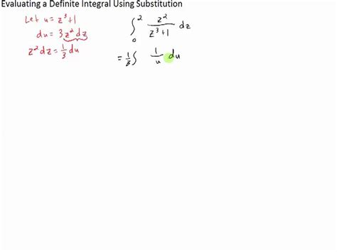 Evaluating A Definite Integral Using Substitution Youtube