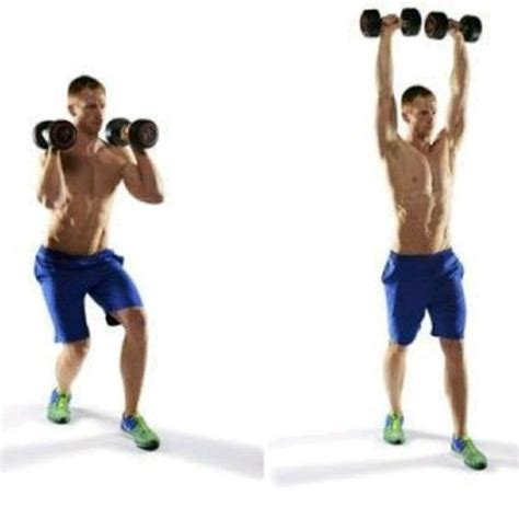 Dumbbell Staggered Push Press By Reese Dawson Exercise How To Skimble