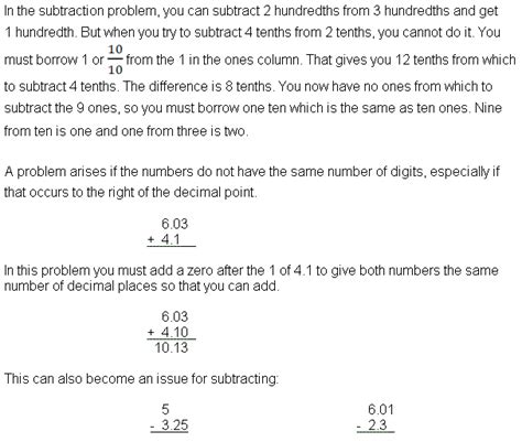 how to add subtract multiply and divide decimals universalclass