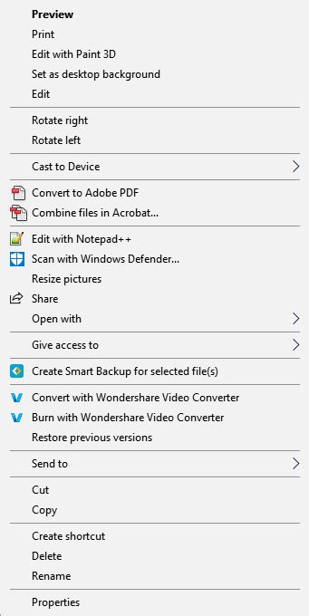 how to remove cast to device on windows 10 context menu