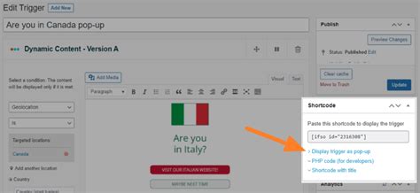 conditional pop ups if so dynamic content
