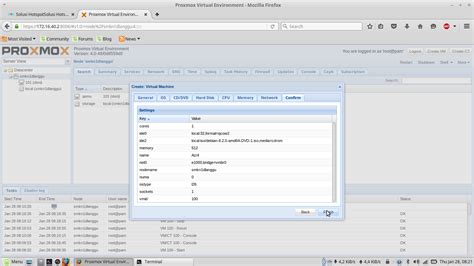 setting vm pada proxmox azril