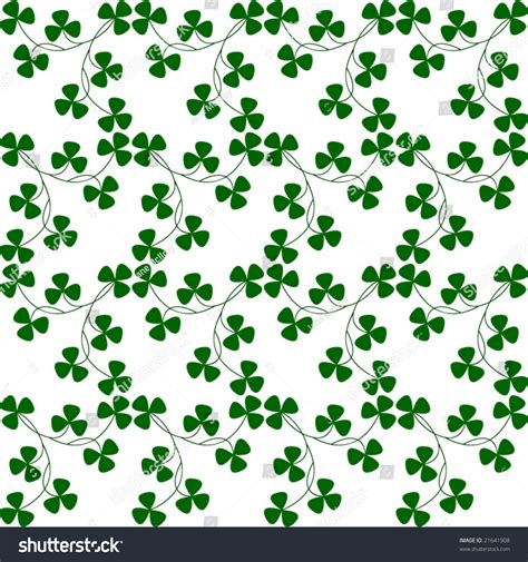 Seamless Repeating Pattern Of Small Green Irish Shamrocks For Saint