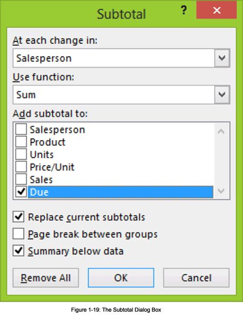 using subtotals in an excel list training connection