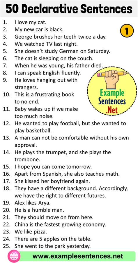 40 Example Of Declarative Sentence Definition And Example Sentences