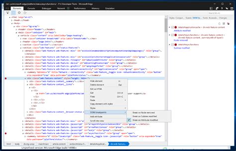 breaking on dom mutations in the microsoft edge devtools 지락문화예술공작단