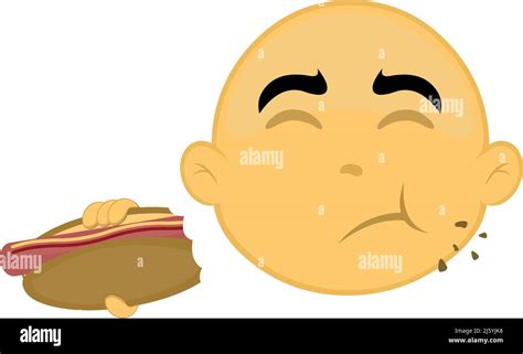 Vector Illustration Of The Face Of A Yellow And Bald Cartoon Character