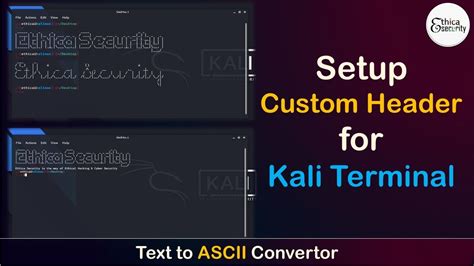 how to set custom ascii header on kali terminal text to ascii