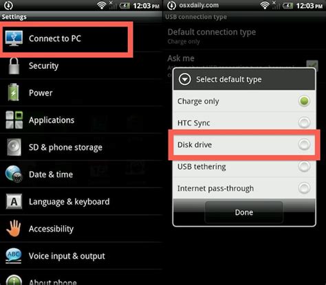 mount android as a disk drive in mac os x for easy file storage and access
