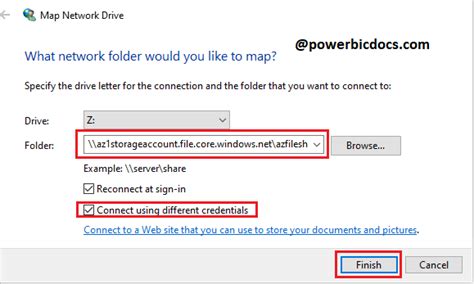 create an azure files share with windows powerbi docs