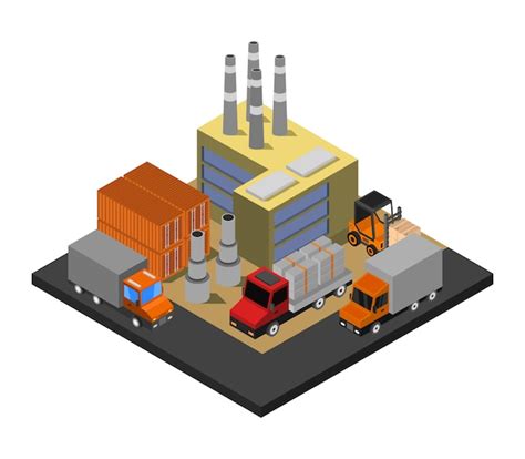 Isometric Factory Free Vector