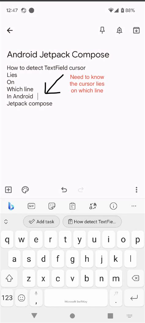 how to detect textfield cursor lies on which line in android jetpack