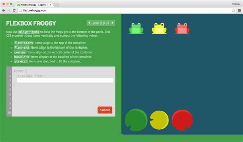 learning css layout with flexbox froggy thomas park