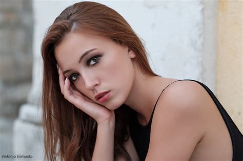 Wallpaper Brunette Women Outdoors Face Brown Eyes Eyeshadow