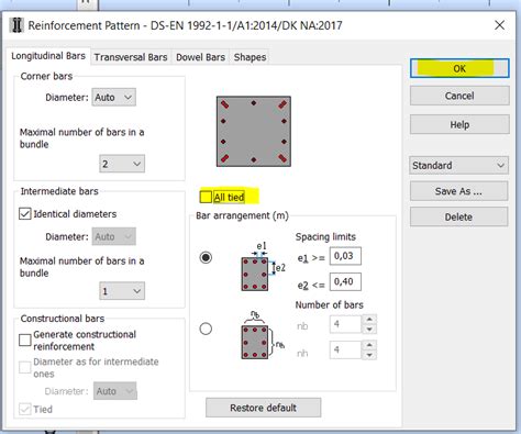 how to avoid ties definition while rc column design according to en