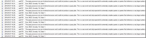 8623错误：the query processor ran out of internal resources and could not