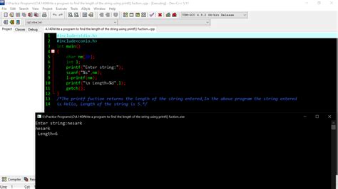 write a program to find the length of the string using