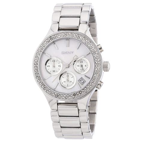 Dkny Ny8057 Silver Stainless Steel Ladies Watch With Mother Of Pearl