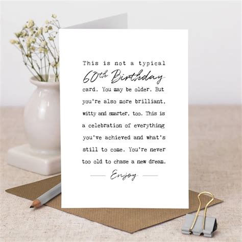 Birthday Card For 60th Friend Etsy