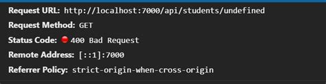 reactjs getting 400 bad request error for params in url stack overflow