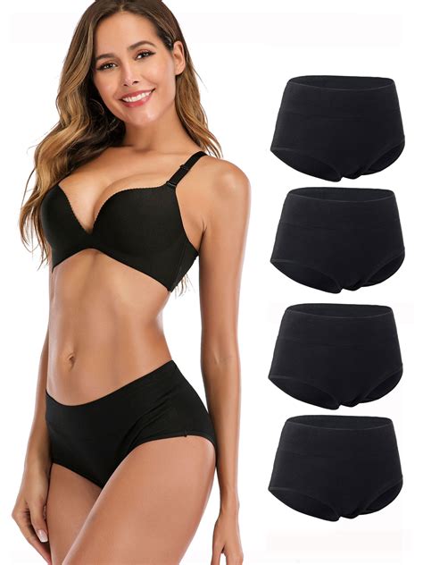 Sayfut Womens Shapewear Hi Waist Brief Cotton Sporty Panties Underwear