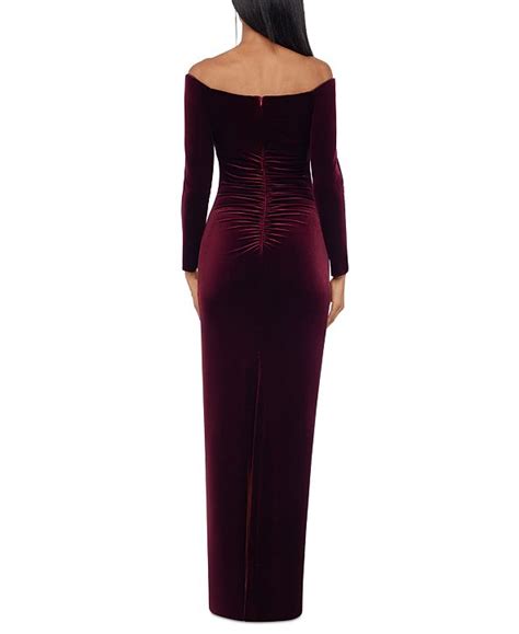 Xscape Velvet Off The Shoulder Gown And Reviews Dresses Women Macys