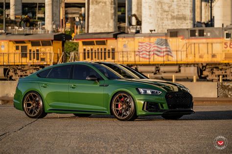 Audi Rs5 B9 Green With Bronze Vossen S21 01 Aftermarket Wheels Wheel