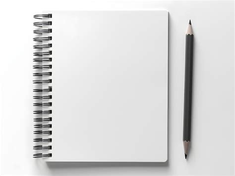 Un Cuaderno Y Un Lápiz Sobre Una Superficie Blanca Foto Premium