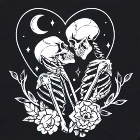 New Eternal Love Skeletons And Heart Tshirt In 2024 The Lovers Tarot