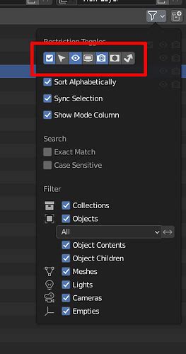 disable object render locally lighting and rendering blender