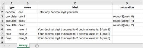 limit decimal digits in decimal question form building kobotoolbox