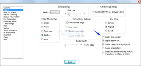 how to show and hide line numbers in notepad
