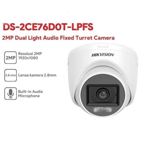 Jual Kamera Cctv Indoor Hikvision Ds 2ce76d0t Lpfs 2mp Audio Colorvu