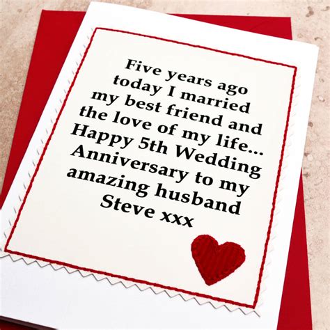 Personalised 5th Wedding Anniversary Card By Jenny Arnott Cards And Ts