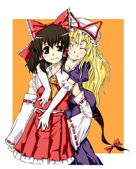 Safebooru 2girls Ascot Blonde Hair Blush Bow Breasts Brown Eyes Brown