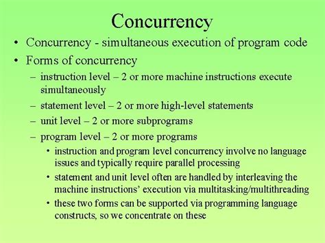 concurrency concurrency simultaneous execution of program code forms