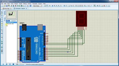 seven segment display in proteus software by using arduino uno youtube
