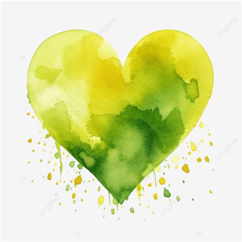 Yellow And Green Abstract Valentine Watercolor Abstract Watercolor