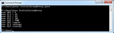 initializing array in java examples