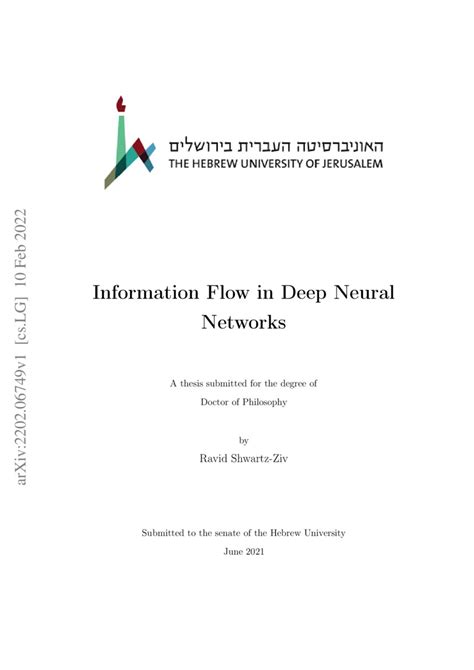 Information Flow In Deep Neural Networks Deepai