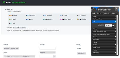 kendo ui tools and utilities