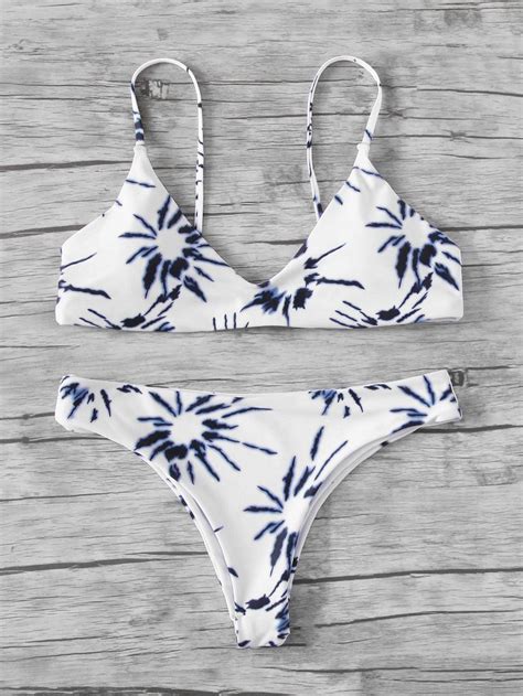 Shop Graphic Print Beach Bikini Set Online Shein Offers Graphic Print