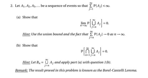 solved 2 let a1 a2 a3 be a sequence of events so that
